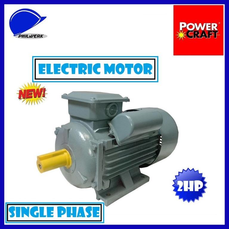 PowerCraft Electric Motor 2HP/1.5KW Single Phase Pure Copper Winding ...
