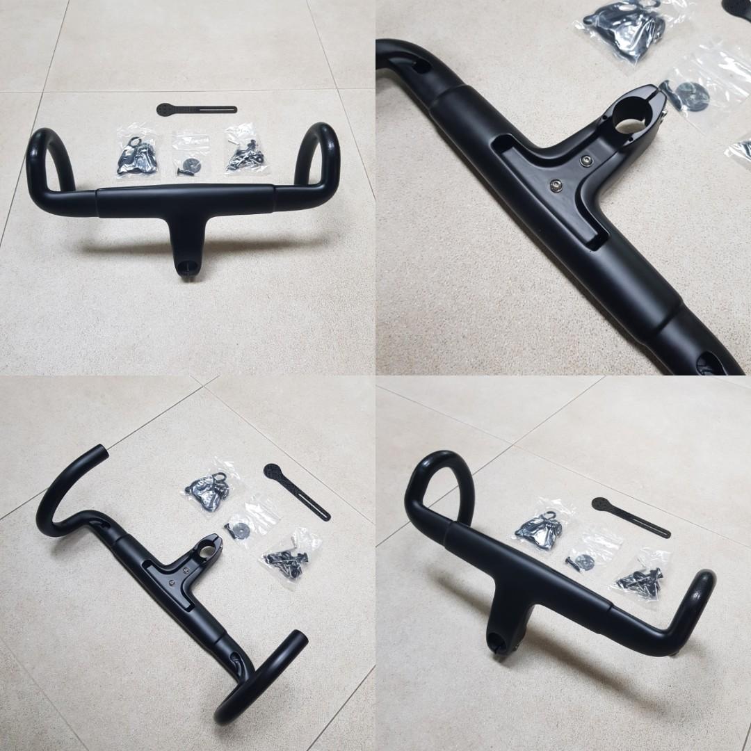 Carbon Road Integrated Handlebar 380mm X 90mm, Sports Equipment ...