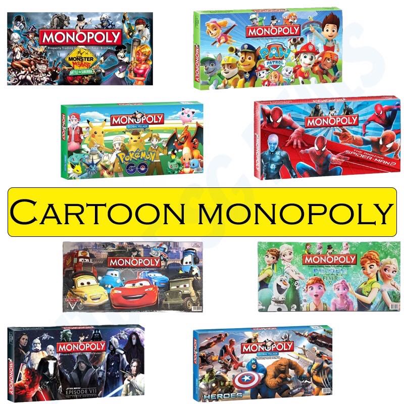 Cartoon Monopoly Board GameToy Pokemon | Avengers | McQueen | Frozen ...