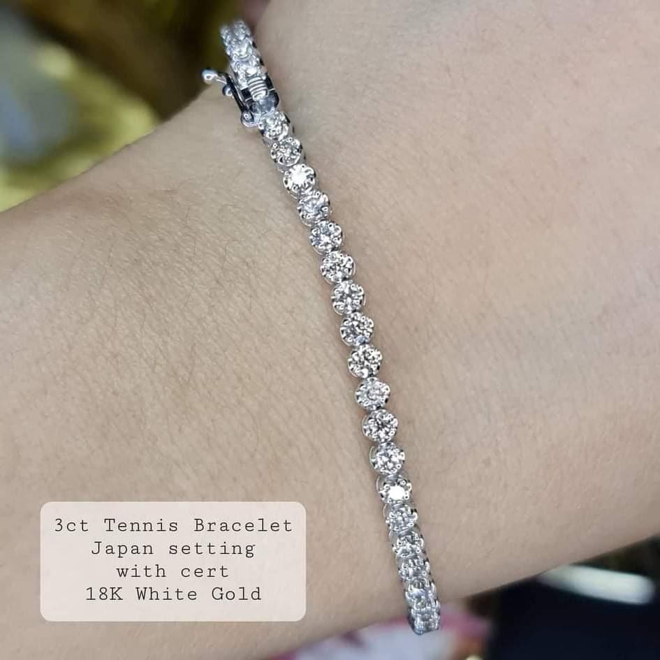 DIAMOND 3ct Tennis Bracelet - White Gold, Women's Fashion, Jewelry & Organizers, Bracelets on ...