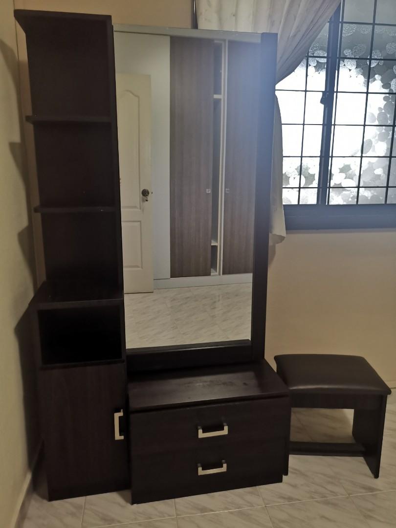 Dressing table w sliding door n mirror, Furniture & Home Living ...