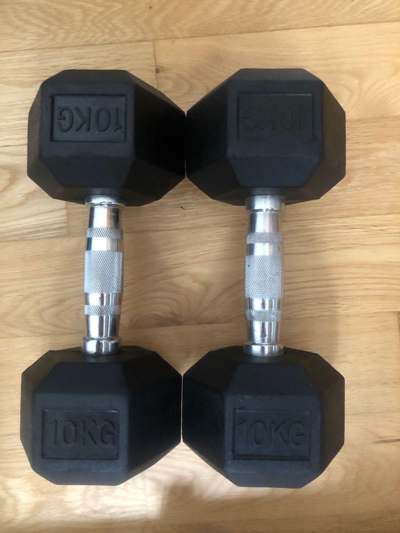 Dumbbells 10kg pair, Sports Equipment, Exercise & Fitness, Weights ...