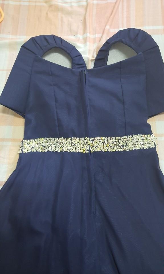 Filipiniana Navy Blue Long Dress, Women's Fashion, Dresses & Sets ...