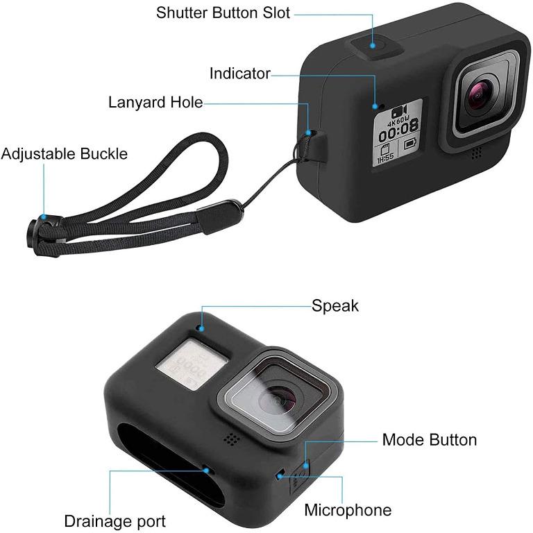 GoPro Hero 8 Silicon Lanyard Case + Screen and Lens Protector ...