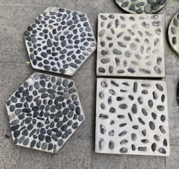 Hexagon/Square Cement Pebble Slab, Furniture & Home Living, Home Decor ...