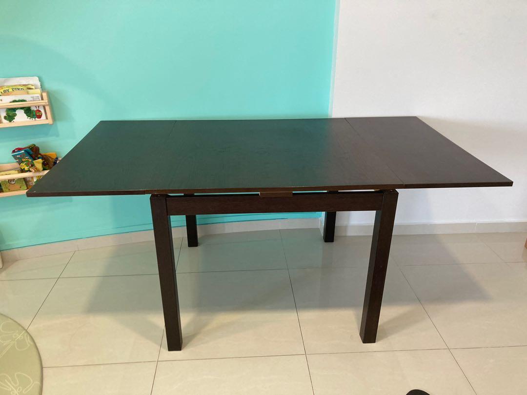 Ikea extendable table 90cm x 90cm, Furniture & Home Living, Furniture ...