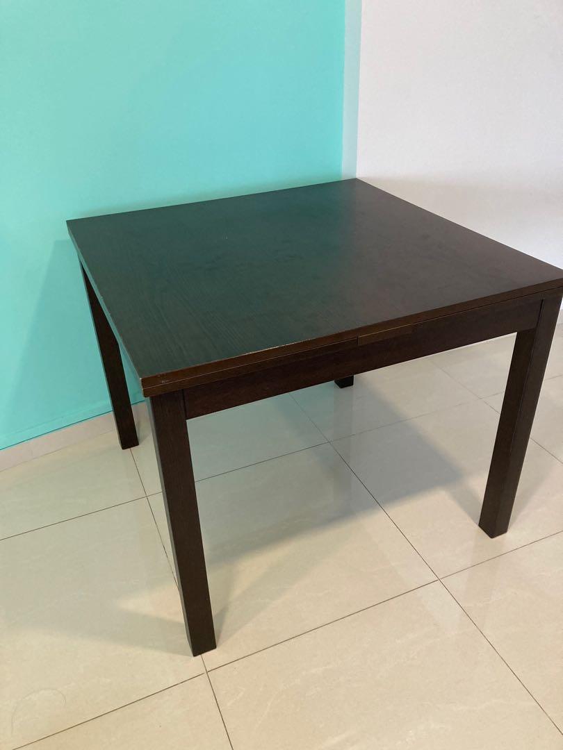 Ikea extendable table 90cm x 90cm, Furniture & Home Living, Furniture ...
