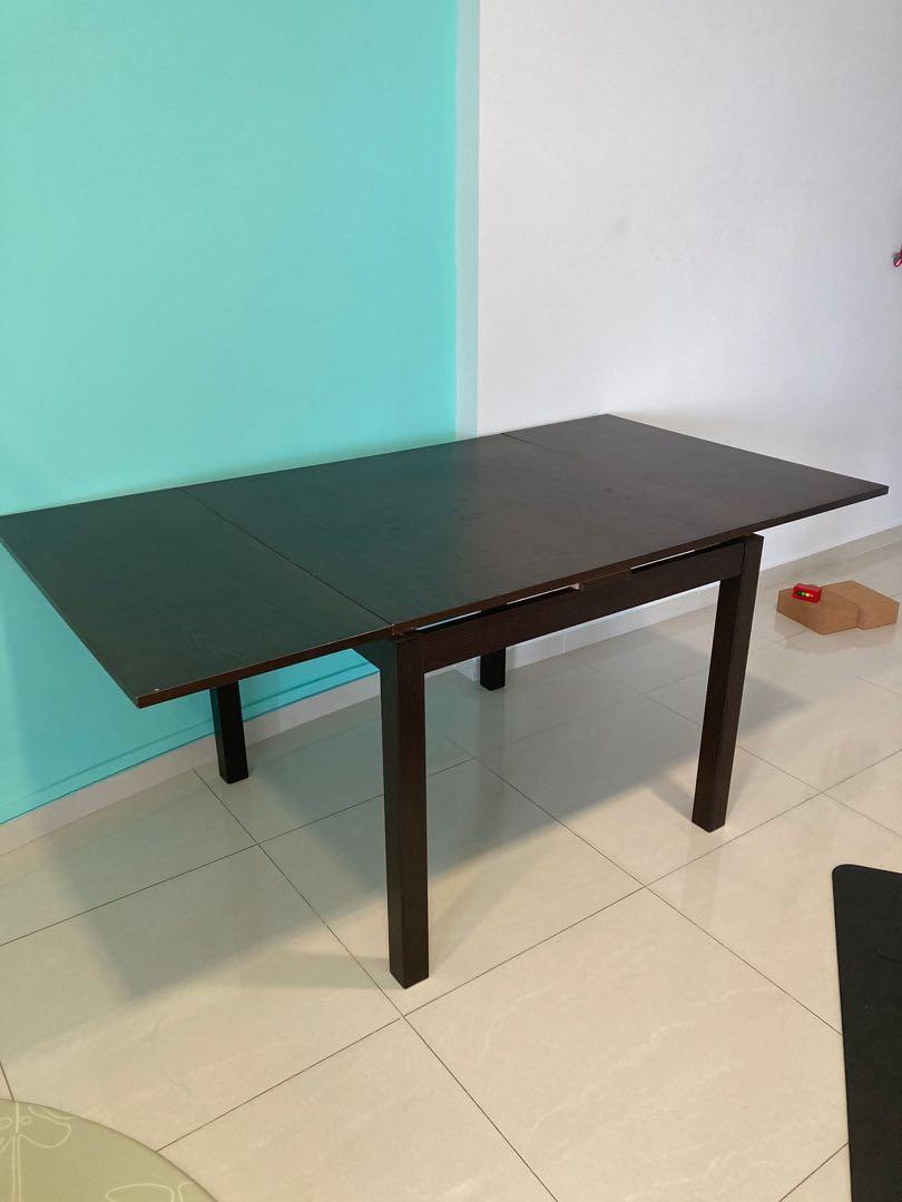 Ikea extendable table 90cm x 90cm, Furniture & Home Living, Furniture ...