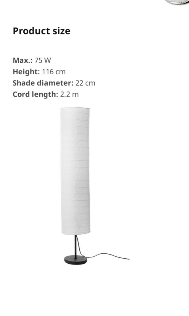 Ikea HOLMO Floor Lamp, Furniture & Home Living, Lighting & Fans ...