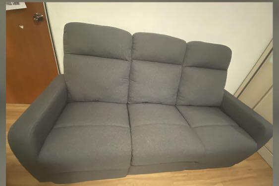 KOSMO 3RR SEATER (FAB) DK GREY FABRIC RECLINER SOFA, Furniture & Home ...