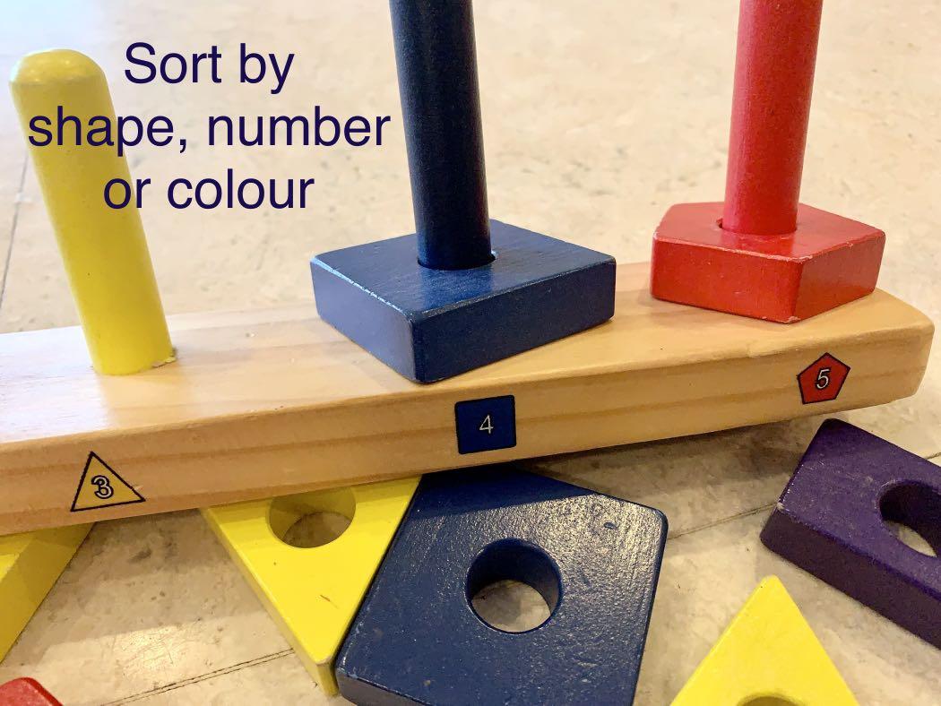 Melissa & Doug Stack and Sort Board, Hobbies & Toys, Toys & Games on Carousell