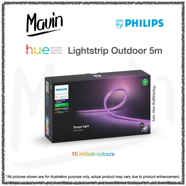Philips Hue Lightstrip Outdoor Base Kit 2m / 5m LED Light Strip ...