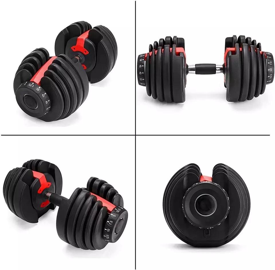 [PO] Adjustable Dumbbell 24KG Quick Change Dial Turning, Sports ...