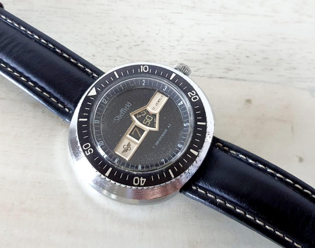 Rare 1960's Sheffield Digital Mechanical (Jumping Hours) Vintage Swiss ...