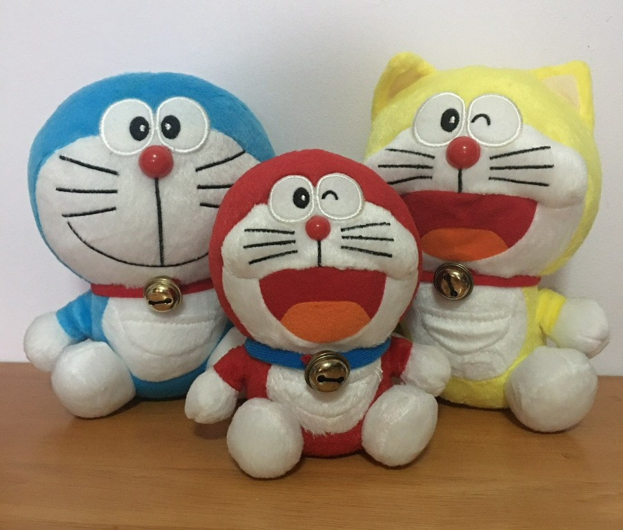 Set of 3 Doraemon soft toys, Hobbies & Toys, Toys & Games on Carousell