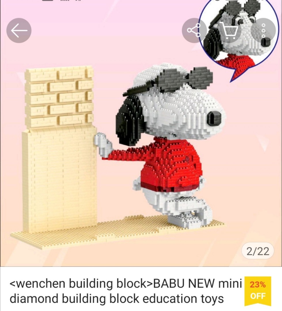 Snoopy Building blocks toy, Hobbies & Toys, Toys & Games on Carousell
