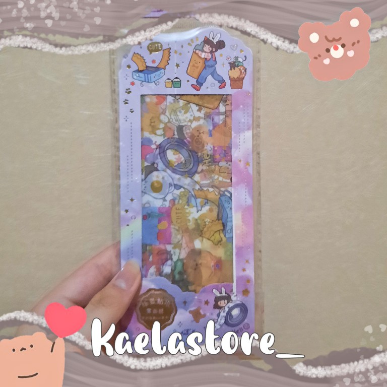 sticker aesthetic 1 set isi 4 lembar sticker / cute kawaii sticker ...