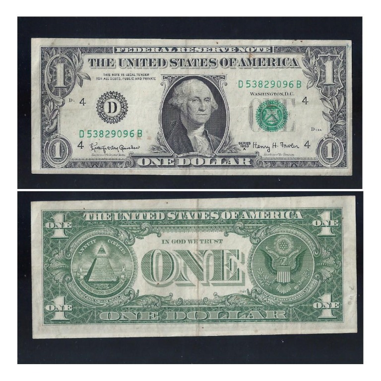 💥Vintage ! 1963 USA United States of America GEORGE WASHINGTON ONE ...