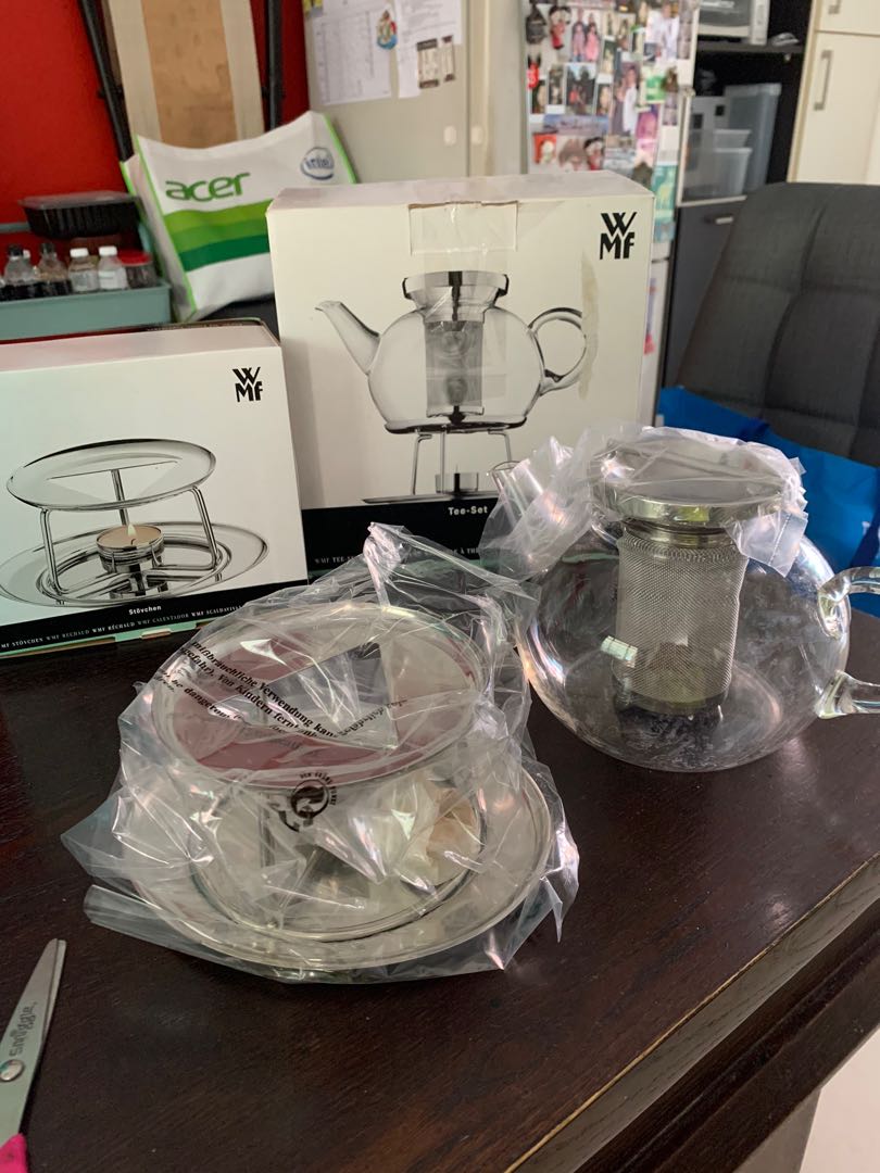 WMF Tea set with filter and rechaud with tray, Furniture & Home Living ...
