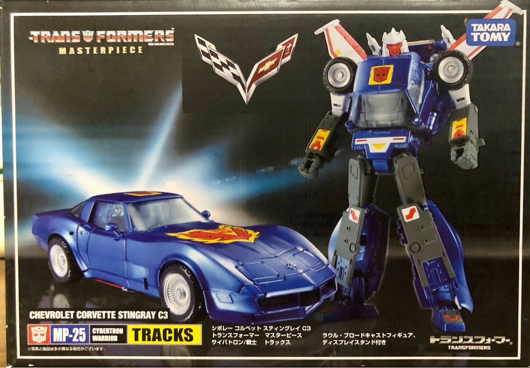 原裝正版 Takara Tomy Transformers Masterpiece MP-25 Chevrolet Corvette Stingray C3 Track 變形金剛 跑車, 興趣 ...