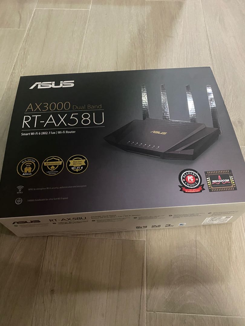 ASUS RT-AX58U AX3000 Dual Band WIFI6 AI Mesh Router, Computers & Tech ...