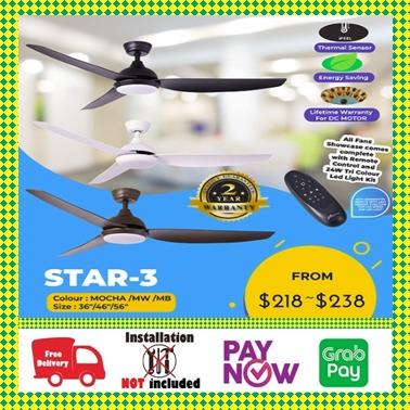 Bestar Star 3 Dc Ceiling Fan, Furniture & Home Living, Lighting & Fans ...
