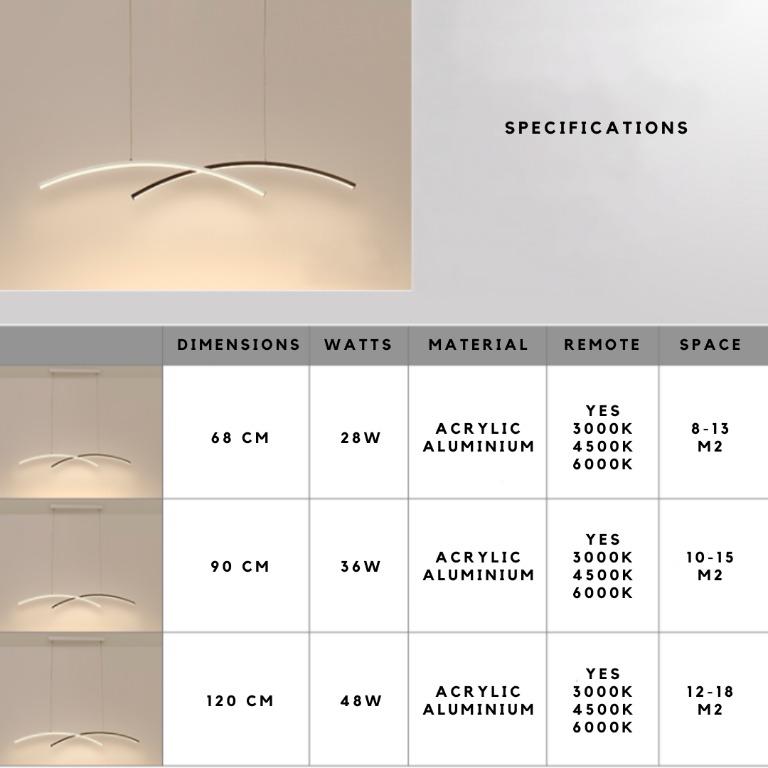 Bogen (II) - Architectural LED Pendant Light, Furniture & Home Living ...