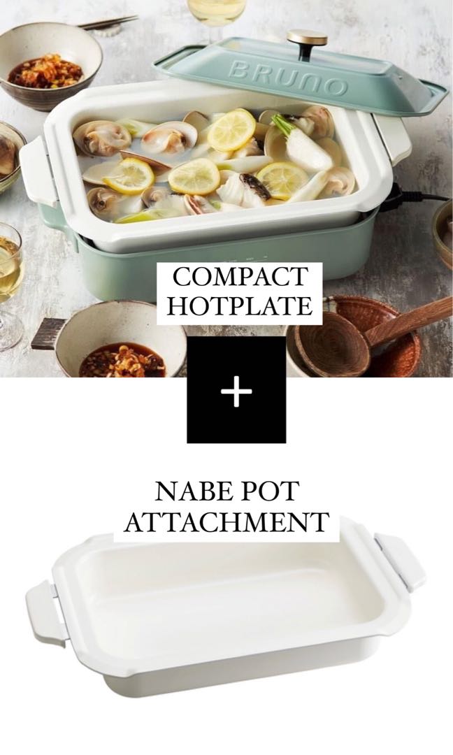 Bruno Compact Hotplate and Nabe Pot Attachment - Smokey Green, TV ...