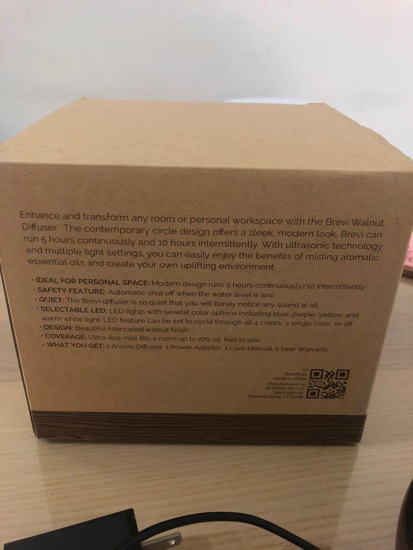 DoTERRA brevi walnut diffuser, Furniture & Home Living, Home Decor ...