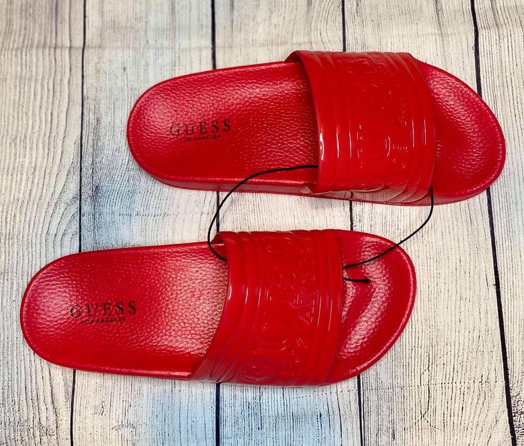 Guess Women Logo Slides Pink (5), Women's Fashion, Footwear, Slippers ...