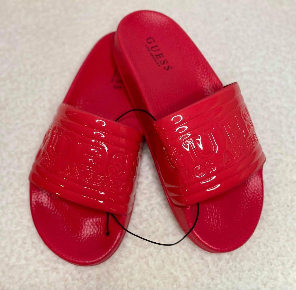 Guess Women Logo Slides Pink (5), Women's Fashion, Footwear, Slippers ...