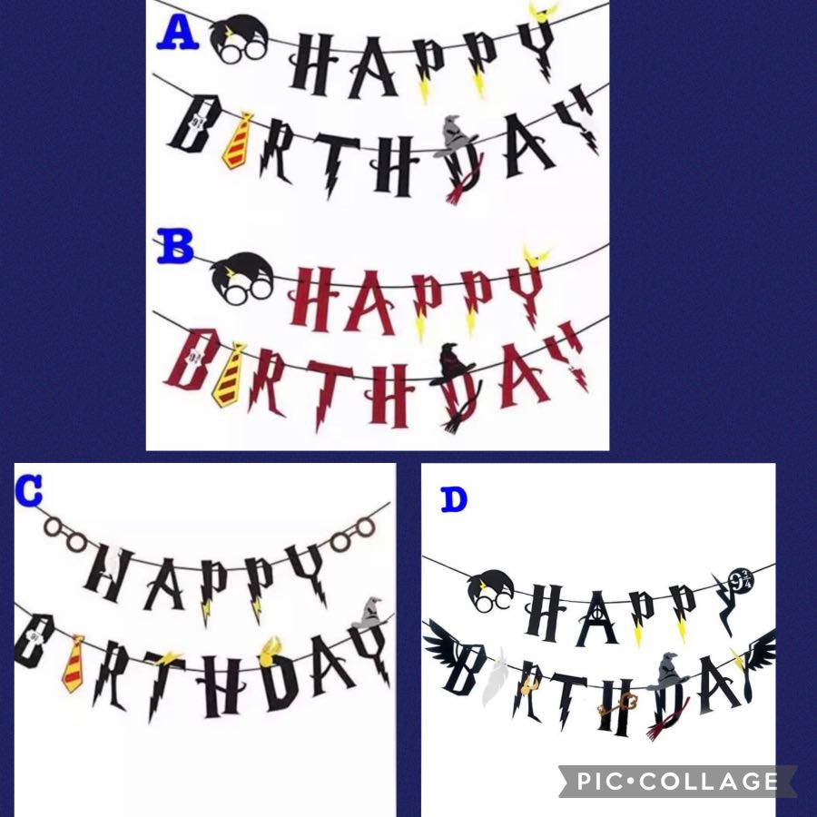 Harry Potter party supplies - Birthday Banner / party deco, Hobbies ...
