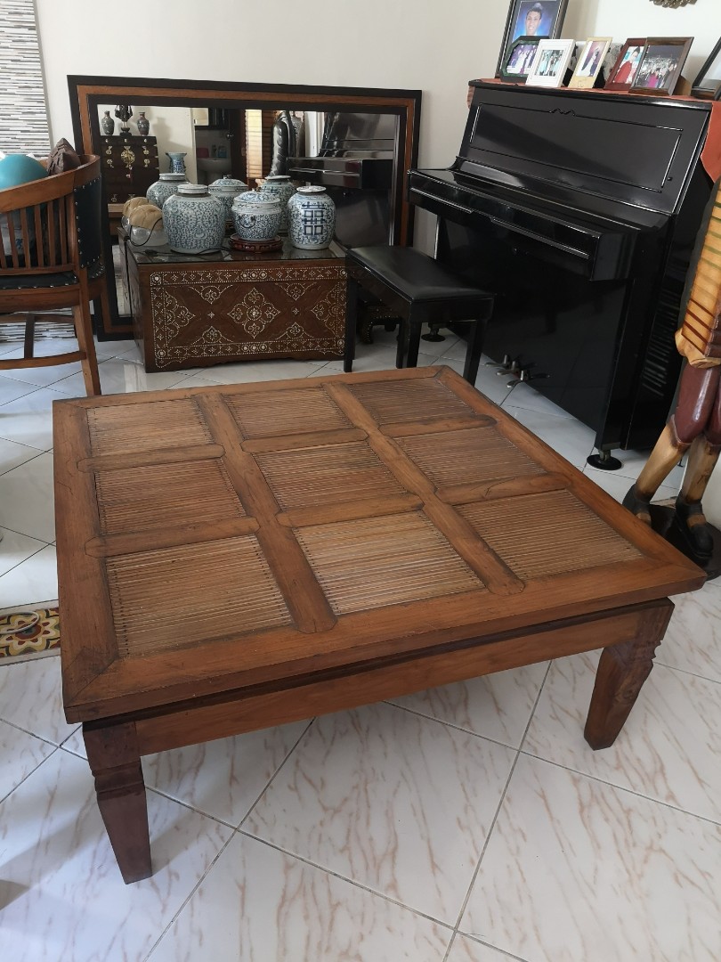 Indo Teak Bamboo center table, Furniture & Home Living, Furniture ...