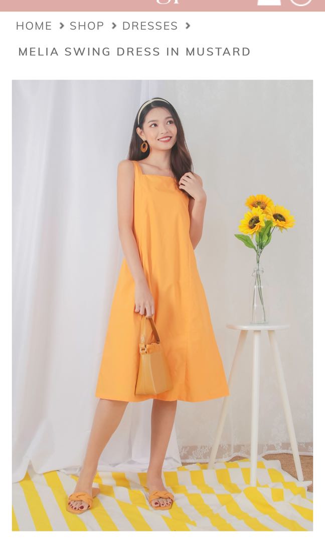 MELIA SWING DRESS IN MUSTARD, Women's Fashion, Dresses & Sets, Dresses ...