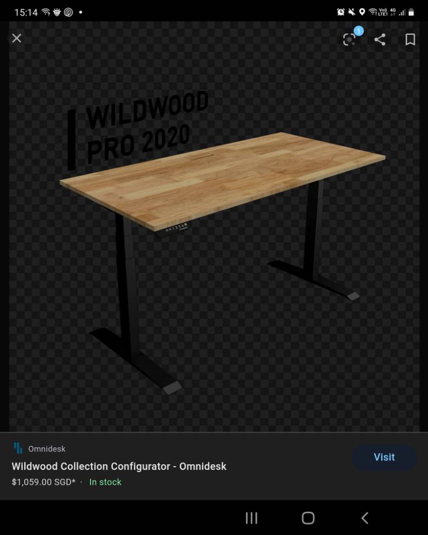 Omnidesk Pro wildwood standing table, Furniture & Home Living ...