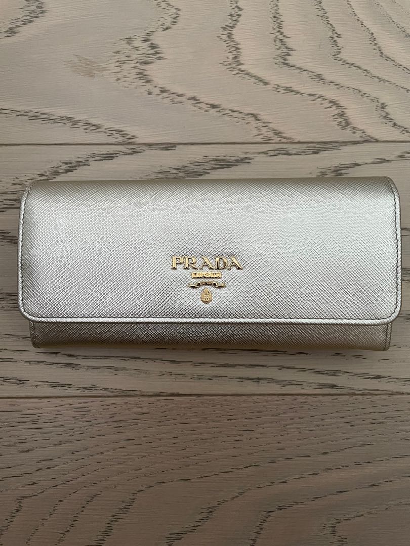 [RARE] Gold Prada Wallet, Women's Fashion, Bags & Wallets, Wallets ...