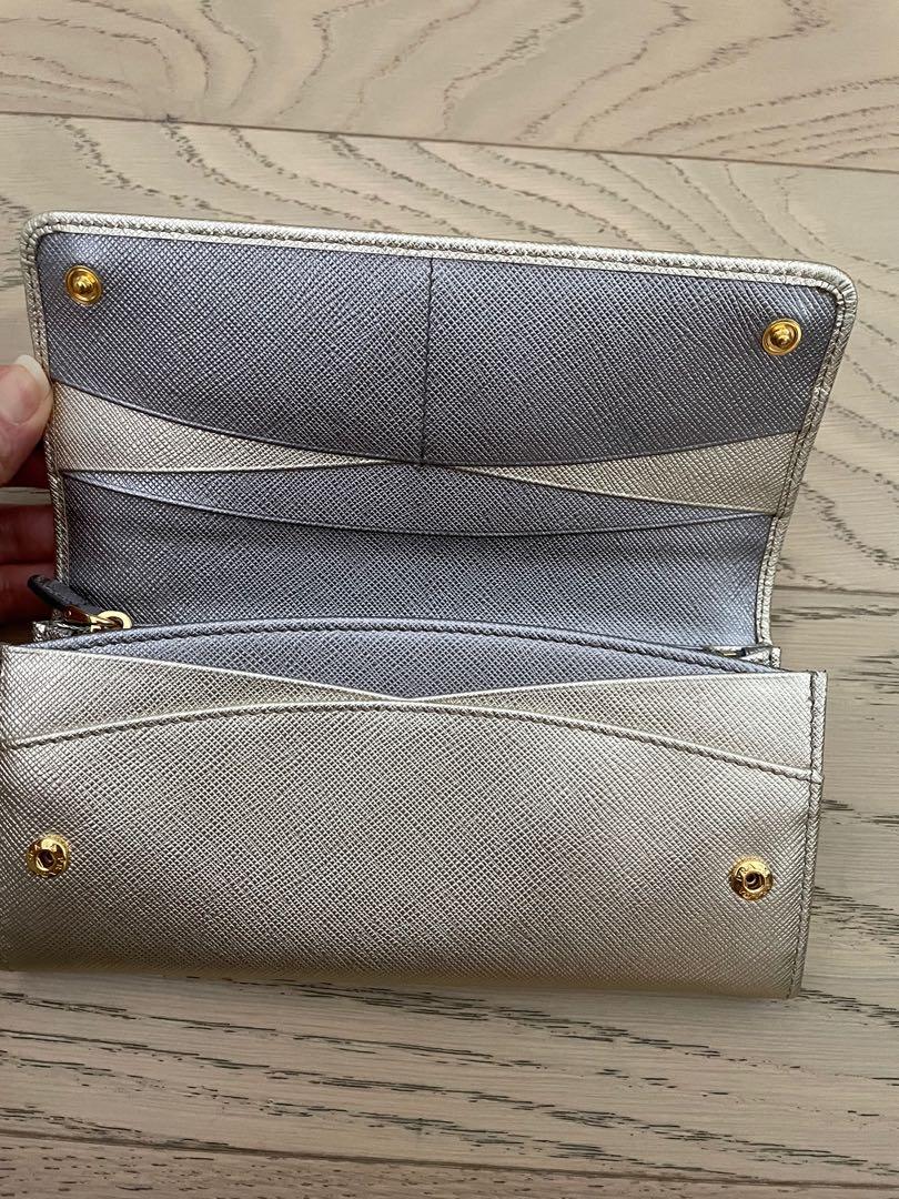 [RARE] Gold Prada Wallet, Women's Fashion, Bags & Wallets, Wallets ...