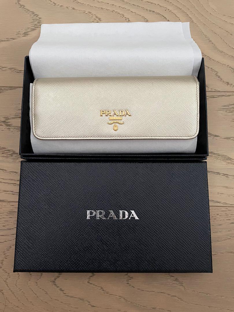 [RARE] Gold Prada Wallet, Women's Fashion, Bags & Wallets, Wallets ...