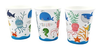 4 Types of Sea themed / Sea creatures Party Supplies - Paper Cups ...
