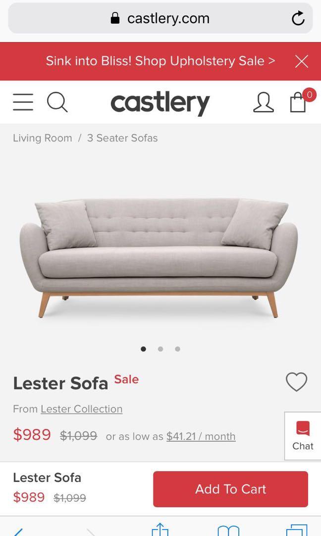 Selling used Castlery Lester Sofa, Furniture & Home Living, Furniture ...