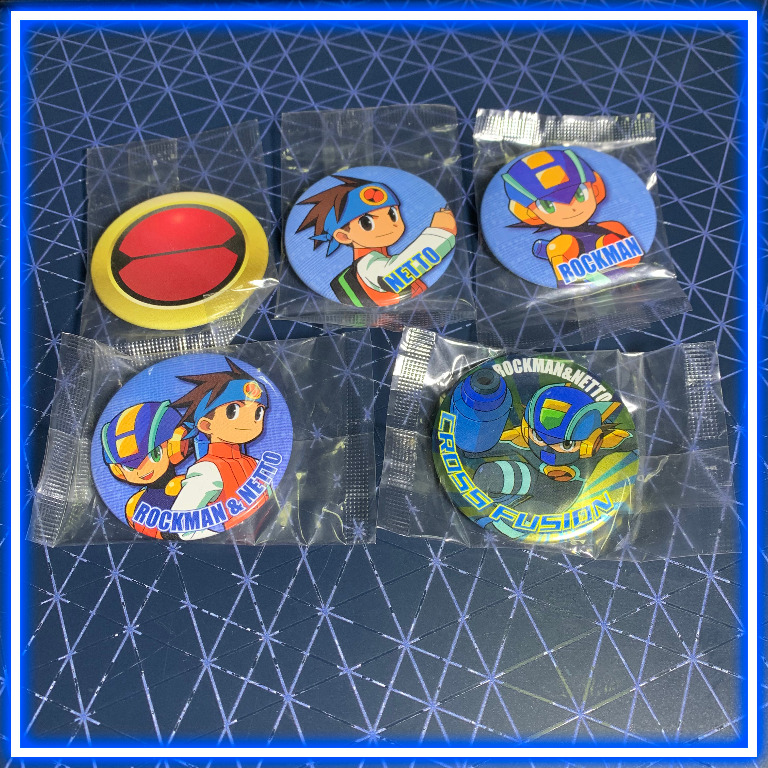 Set of 5 Mega Man Battle Network Tin Badges - Lan and Mega Man, Hobbies ...