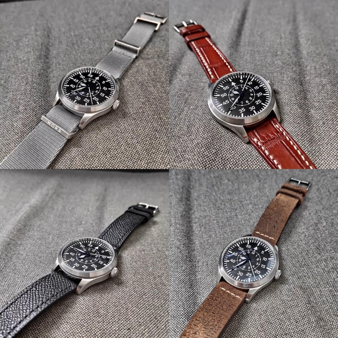 heat blued hands! Tisell type B flieger, pilot watch, Miyota 90s5 ...