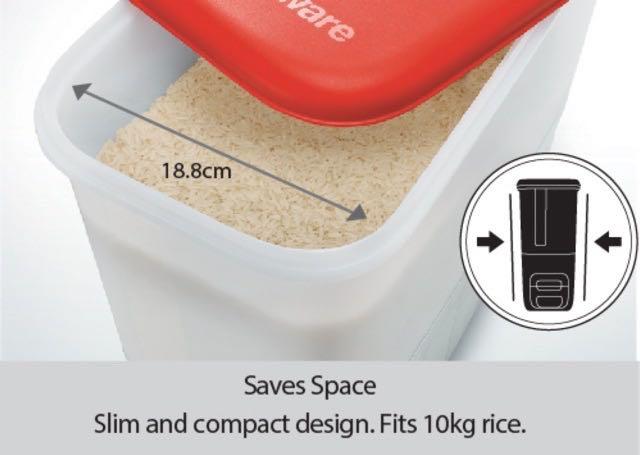 Tupperware Smart Rice Dispenser 10kg, TV & Home Appliances, Kitchen ...