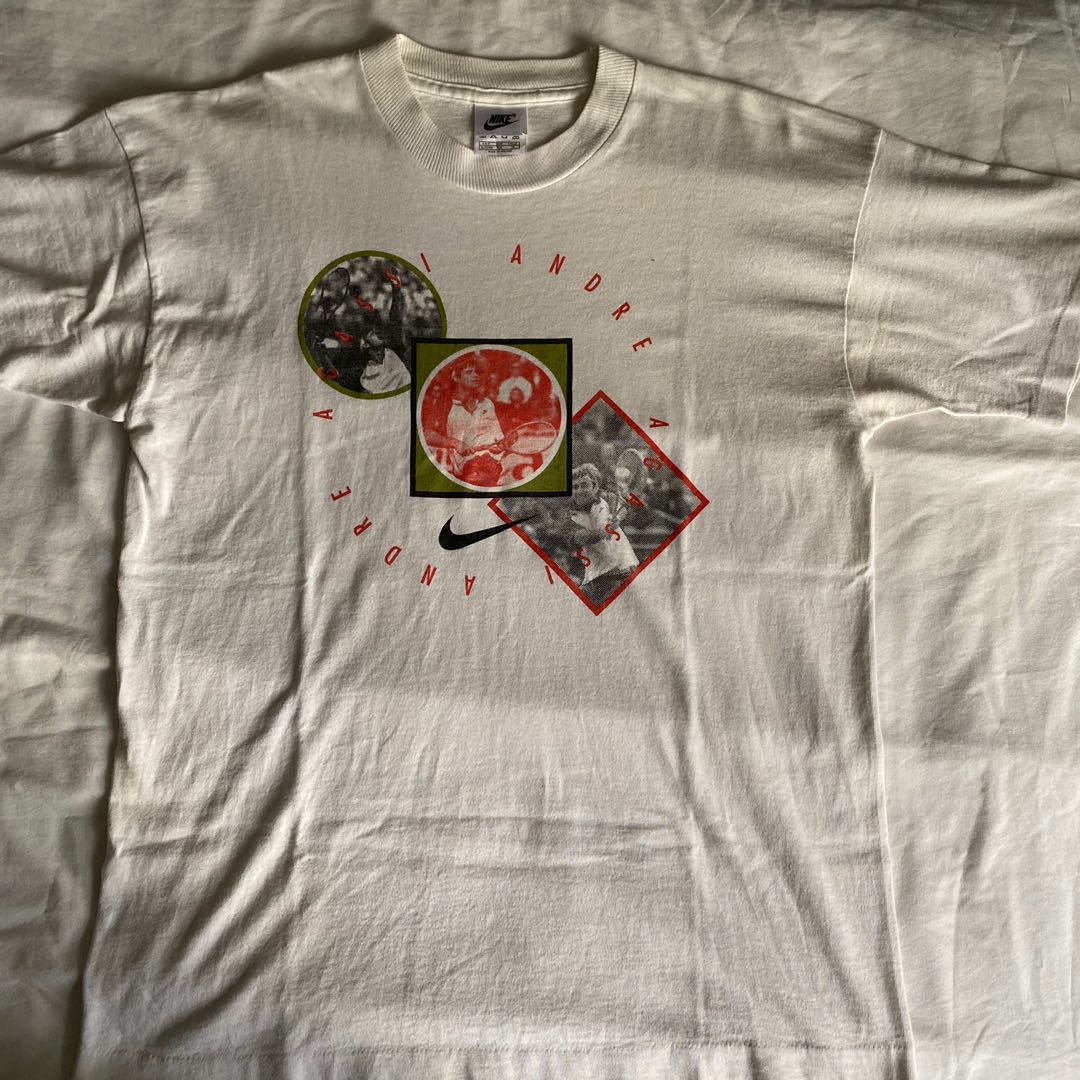 VINTAGE NIKE ANDRE AGASSI TEE, Men's Fashion, Tops & Sets, Tshirts ...