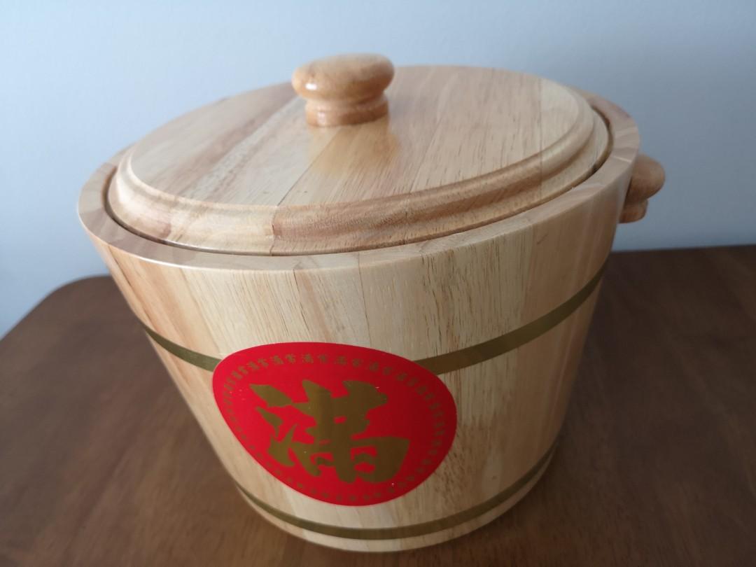 Wooden rice container 米桶, Furniture & Home Living, Kitchenware ...