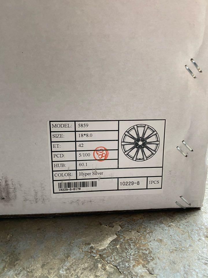 18" Toyota Design code 5859 Mags for Altis 5Holes pcd 100 Brandnew, Car ...