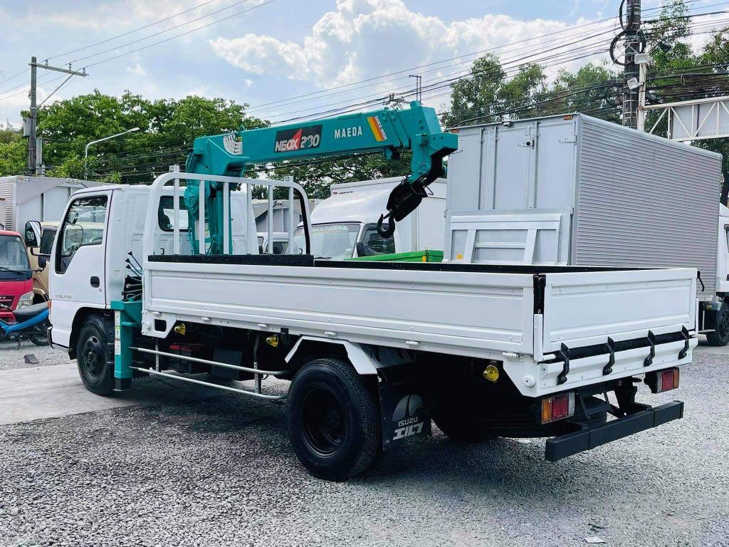 2021 Isuzu Elf Boom Truck Maeda 2.8T 3-Section Crane 4HF1 In-Line No ...