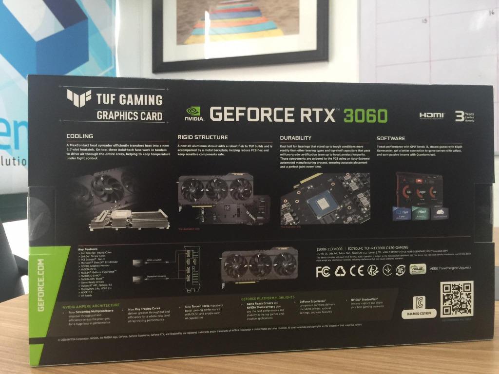 ASUS TUF 3060 TRI FAN 12GB GAMING, Computers & Tech, Parts ...
