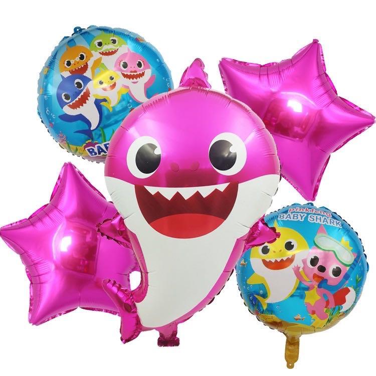 Baby Shark Pinkfong Balloon Party 5 Piece Theme Set, Hobbies & Toys ...