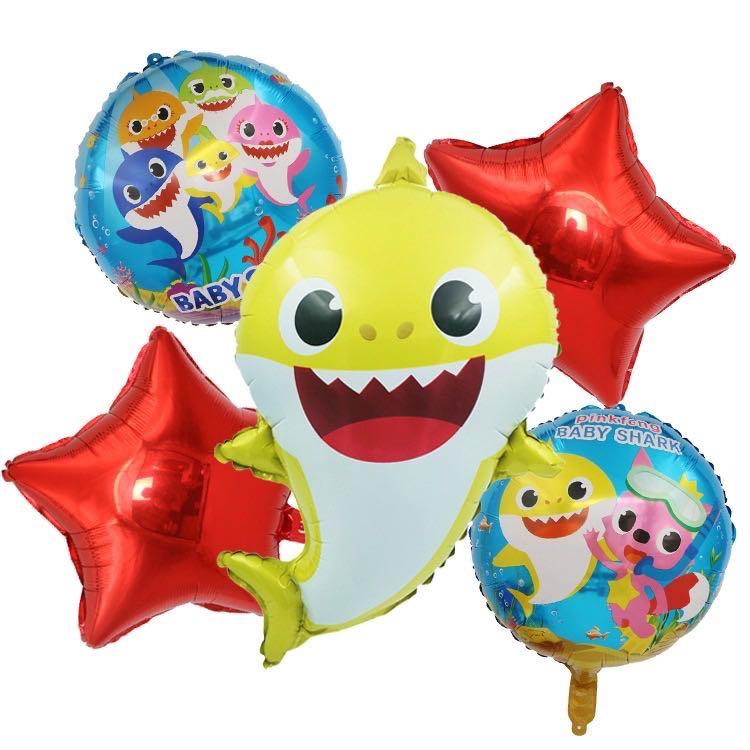 Baby Shark Pinkfong Balloon Party 5 Piece Theme Set, Hobbies & Toys ...